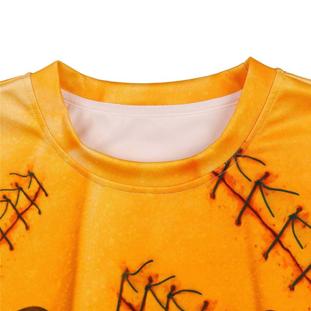 Women's Sweatshirt Thenlian Mens Casual Scary Halloween Lover 3D Print Party Long Sleeve Top Blouse(XXL, Yellow)