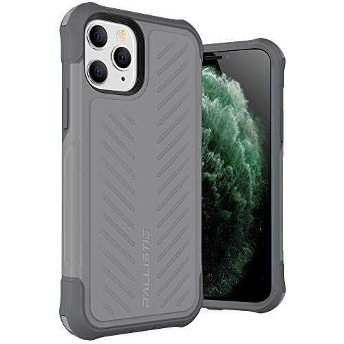 BALLISTIC Tough Jacket Series Case for iPhone 11 Pro Max 6.5‘’ with 2 Sets B-Labs Corners, Heavy Duty Military Grade Rugged Shockproof Case-Gray