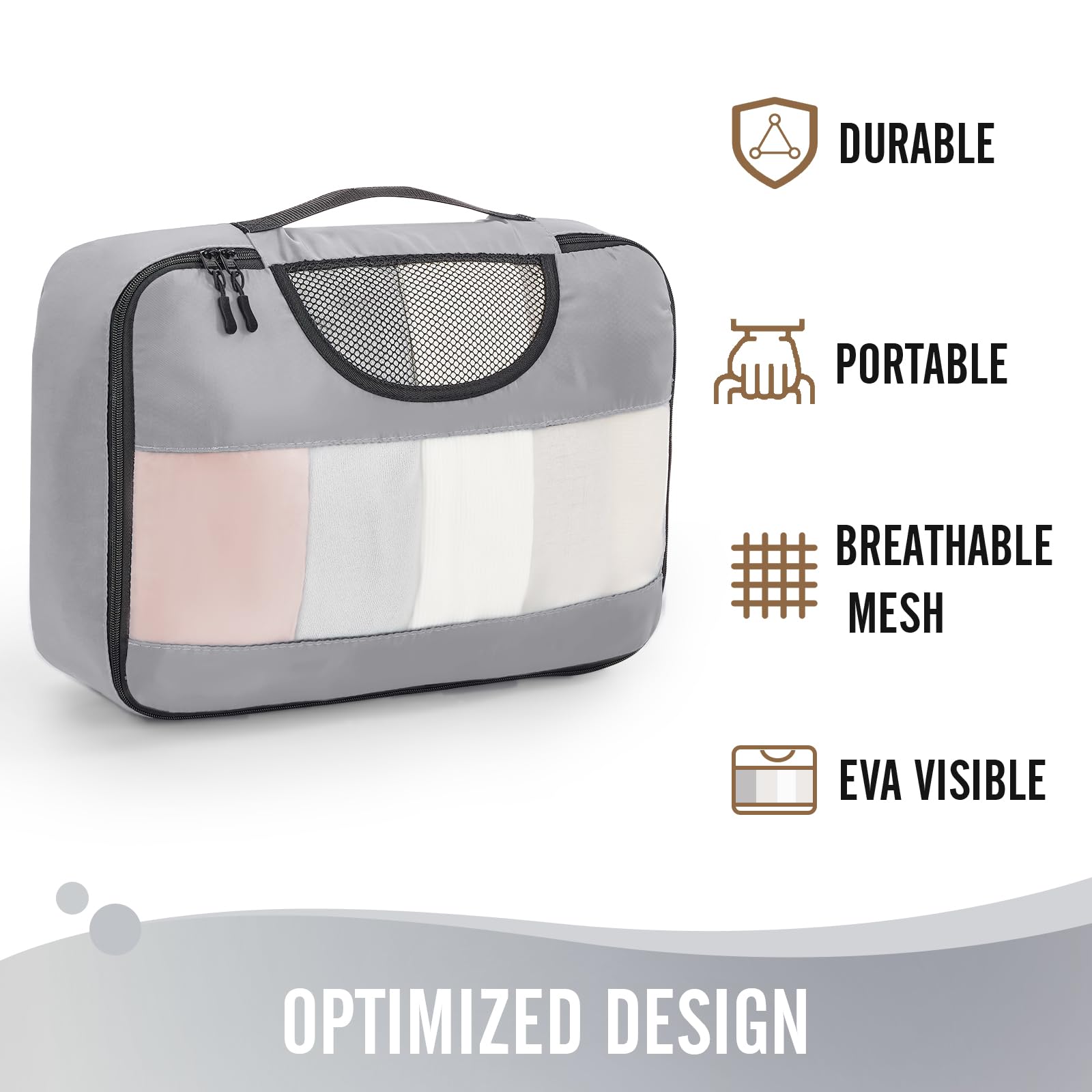 Veken 6 Set of Various Size Packing Cubes for Travel, Suitcase Organizer Bags Set with Shoe Bag, Luggage Organizer for Travel Accessories Cruise Essentials