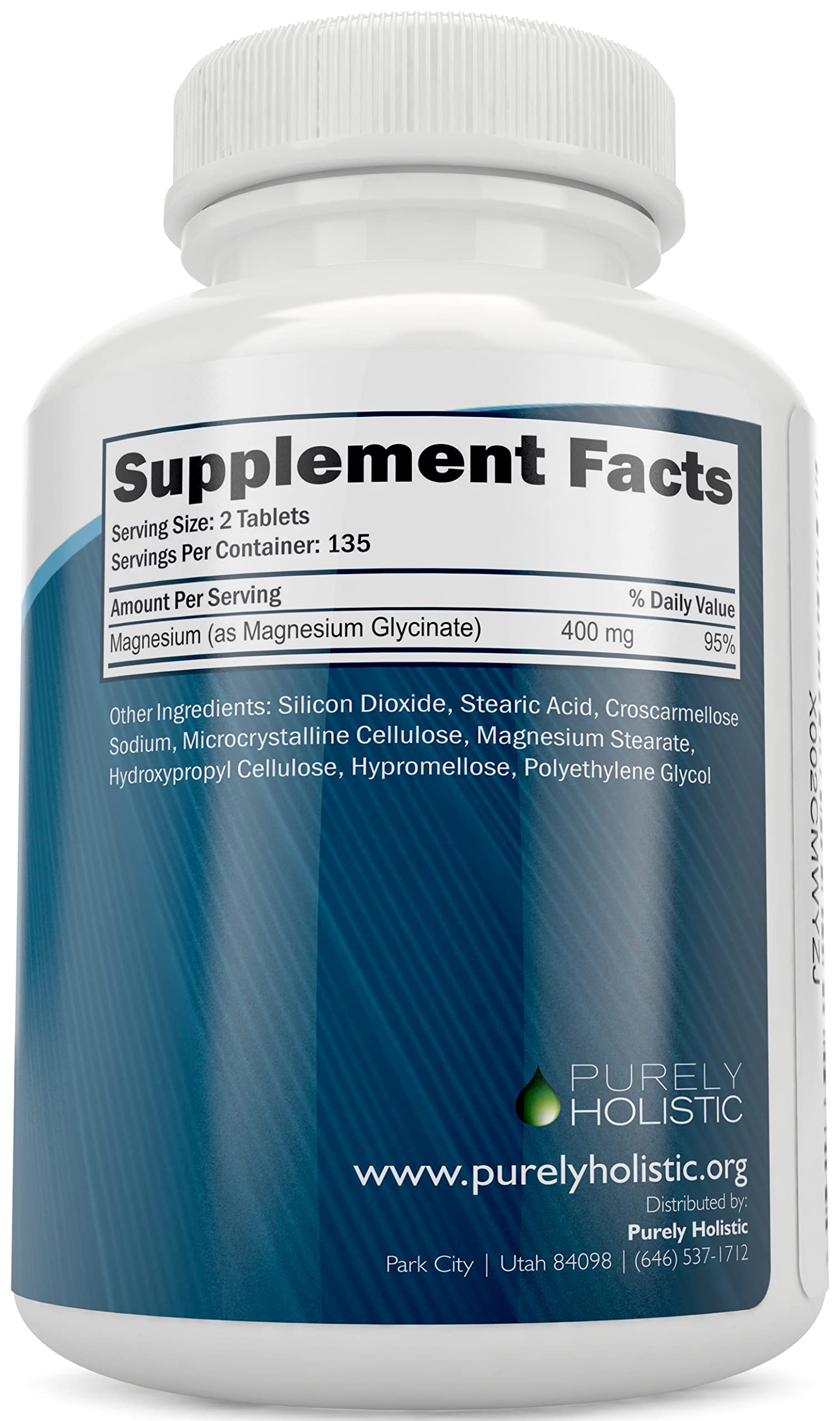Magnesium Glycinate 400mg - 270 Magnesium Tablets (not Capsules) - 400 mg Elemental Magnesium - Highly Bioavailable - Vegan and Vegetarian - for Improved Sleep, Stress Relief & Cramp Defense