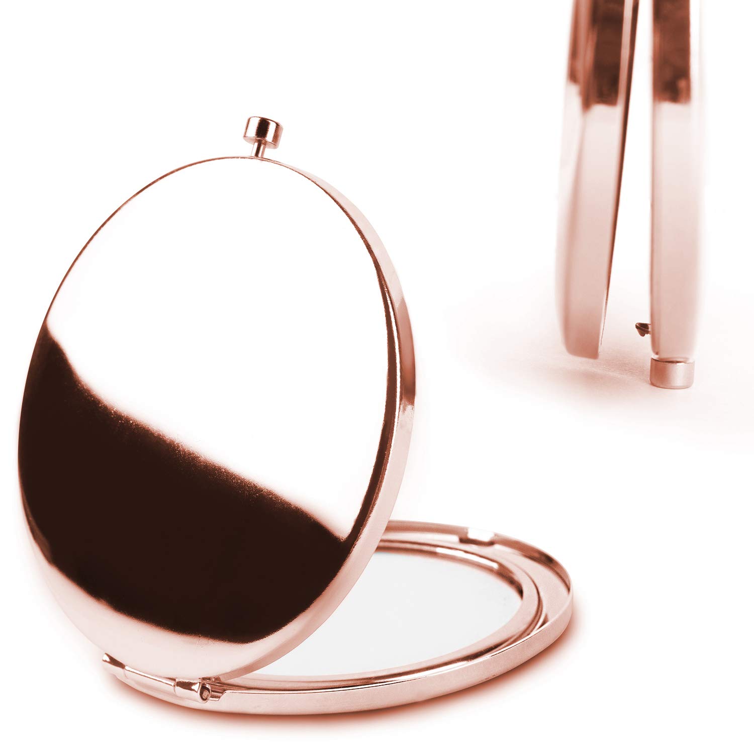 Dynippy Compact Mirror Rose Gold Makeup Mirror Folding Mini Pocket Mirror Portable Hand Mirror Double-Sided 2 x 1x Magnification for Woman Girls Great Gift (Mandala)
