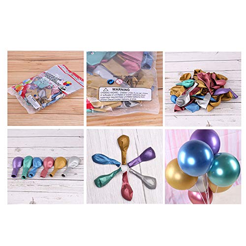 π AIUSD Clearance π, Shiny Metallic 50Pcs Chrome Shiny Metallic Latex Balloons for Birthday Wedding Grad Party Home Decor