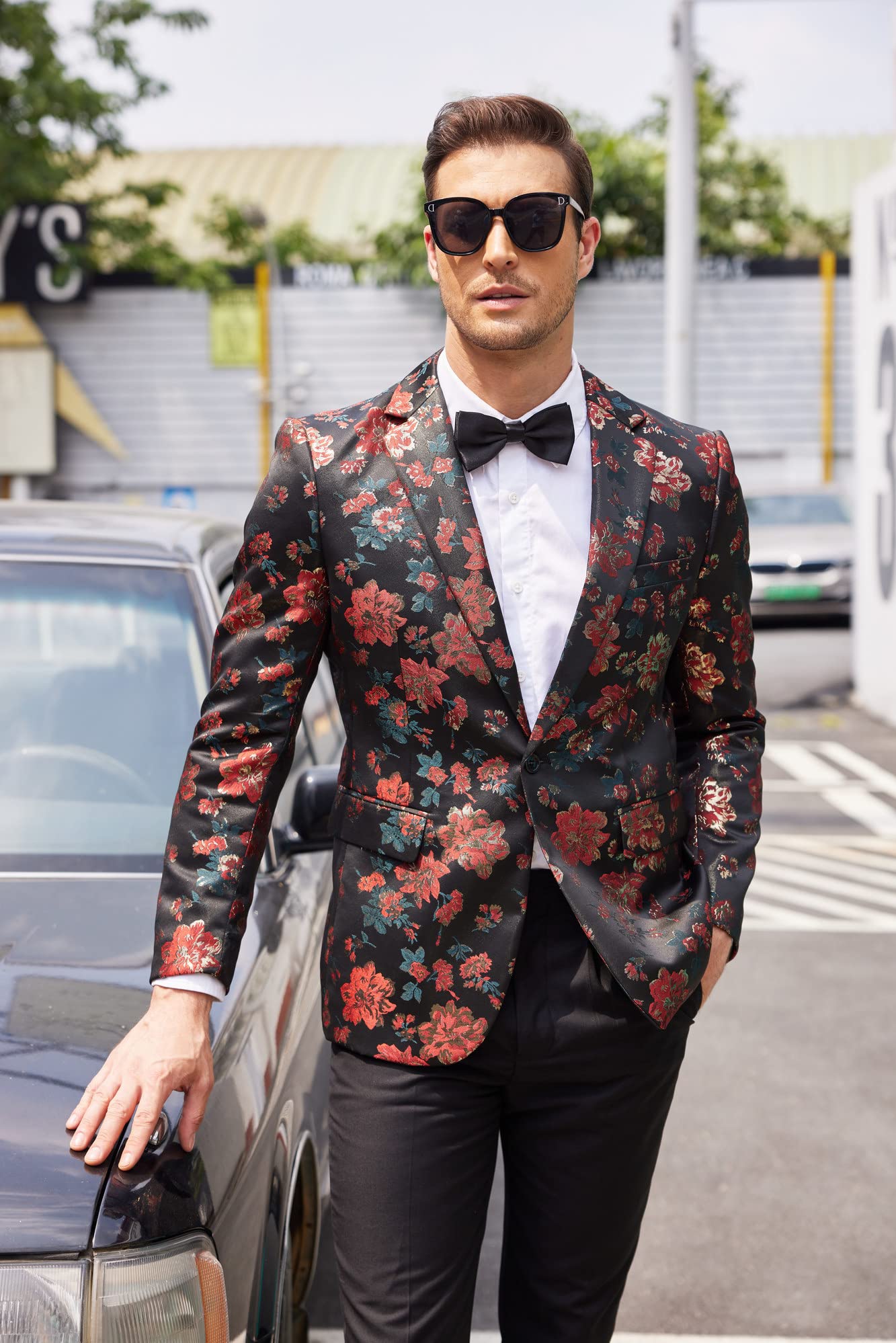COOFANDY Mens Christmas Tuxedo Jackets Slim Fit Suit Blazer Jacket for Dinner Party Prom Wedding