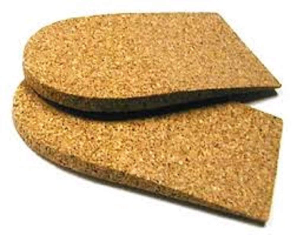 Cork Rubber Heel Lifts, 1 Pair, from Atlas Biomechanics (1/2" Medium (2 1/2" Wide)) Tan