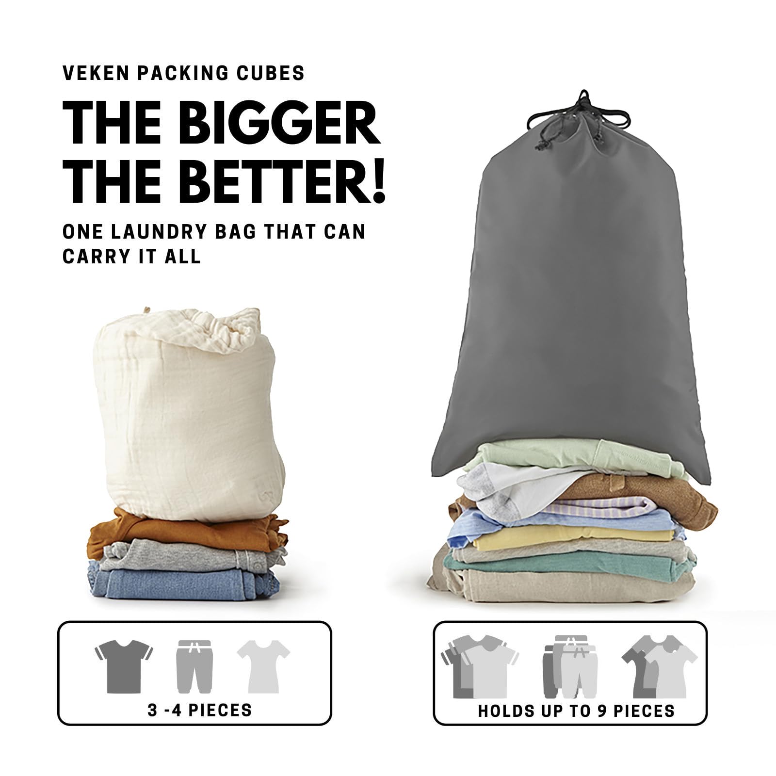 Veken 6 Set of Various Size Packing Cubes for Travel, Suitcase Organizer Bags Set with Shoe Bag, Luggage Organizer for Travel Accessories Cruise Essentials