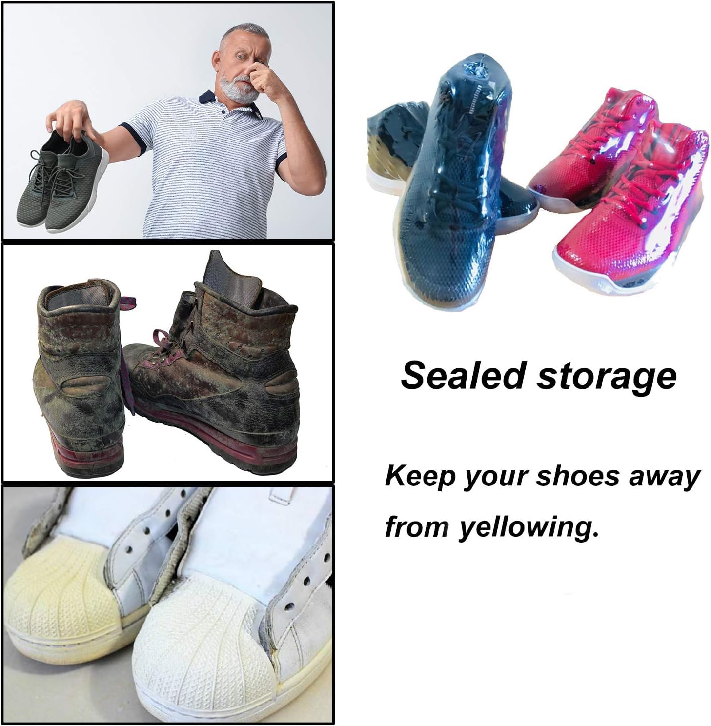 Shoe Shrink Wrap Bags,50 Pcs Sneaker Shrink Wrap Bags Large Shoes Protector for Men Women Effectively Avoid Yellowing 10x17.7 inches