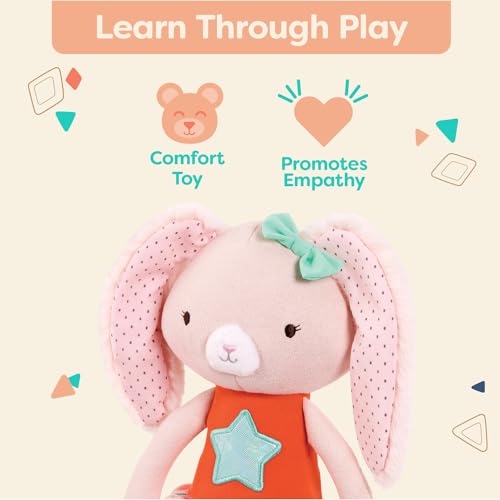 B. toys- B. softies- 15" Plush Bunny- Soft Stuffed Animal for Baby, Toddler, β Orange & Pastel Outfit- Washable Rabbit- Tippy Toes- Becky Bunny- 0 Months +