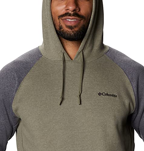 Columbia Men's Hart Mountain II Hoodie, Stone Green Heather/Shark Heather, Large