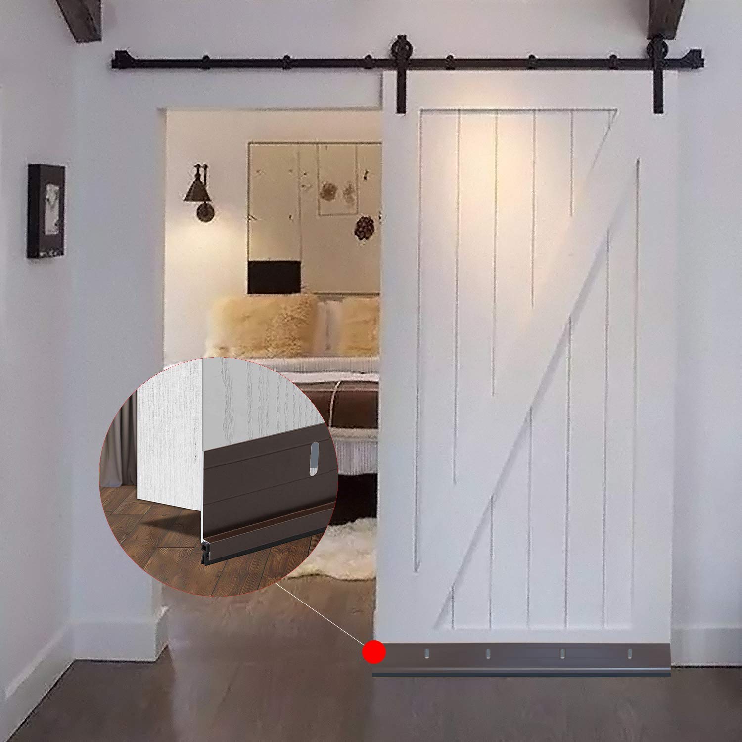 BAINING Metal Door Draft Stopper, 36 Inch Under Door Sweep Bottom Blocker with Rubber Seal Strip, Aluminum Sweeps for Home Doors Rodent Proof, Brown