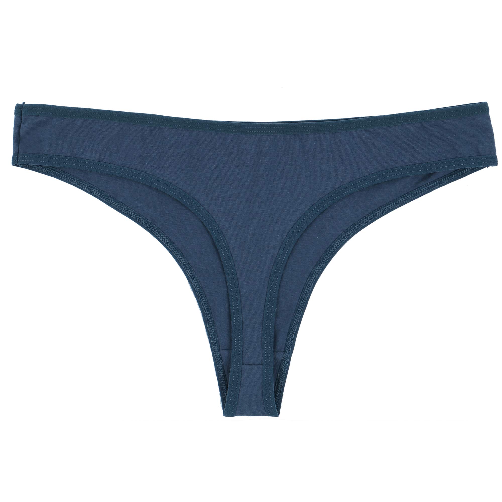 ELACUCOS 6 Pack Women's Thongs Cotton Breathable Panties Underwear Basics Large