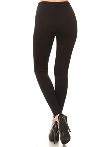 Leggings Depot High Waisted Warm Fleece Lined Leggings Women Tights (Black, One Size)