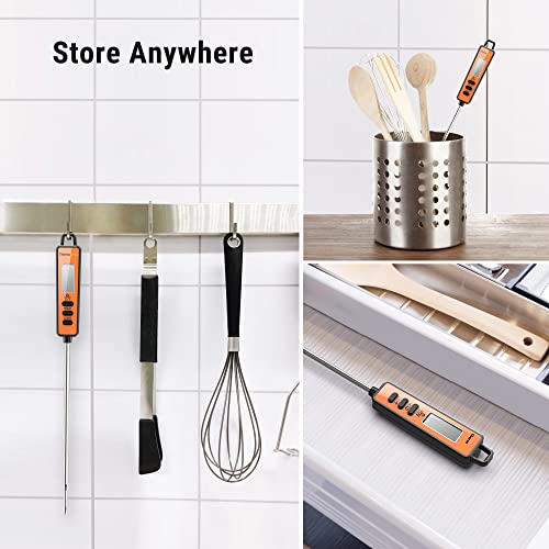 ThermoPro TP01A Digital Meat Thermometer for Cooking Candle Liquid Deep Frying Oil Candy, Kitchen Food Instant Read Thermometer with Super Long Probe, Backlit, Lock Function