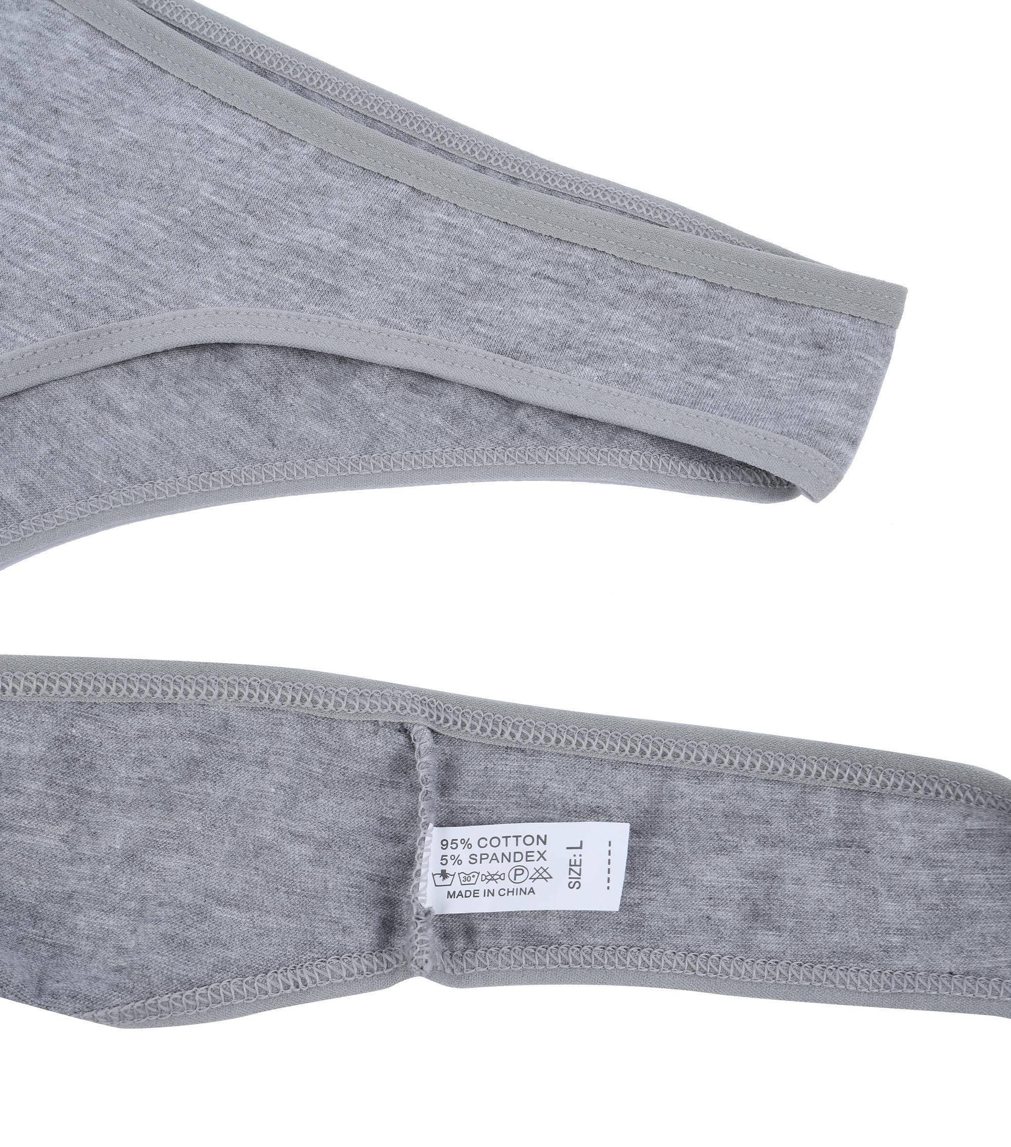 ELACUCOS 6 Pack Women's Thongs Cotton Breathable Panties Underwear Basics Large