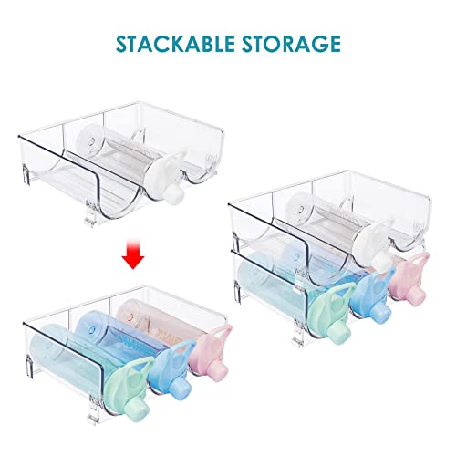 FJC Water Bottle Organizer - Stackable Water Bottle or Wine Organizer - Perfect to Keep Cold Drinks in The Fridge or Room Temperature in The Cabinet Clutter Free.