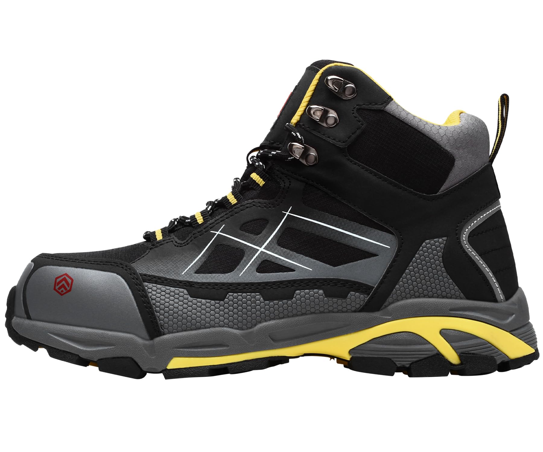 LARNMERN Steel Toe Boots,Mens Work Safety Outdoor Protection Footwear Industrial and Construction Boots Black Size: 10.5