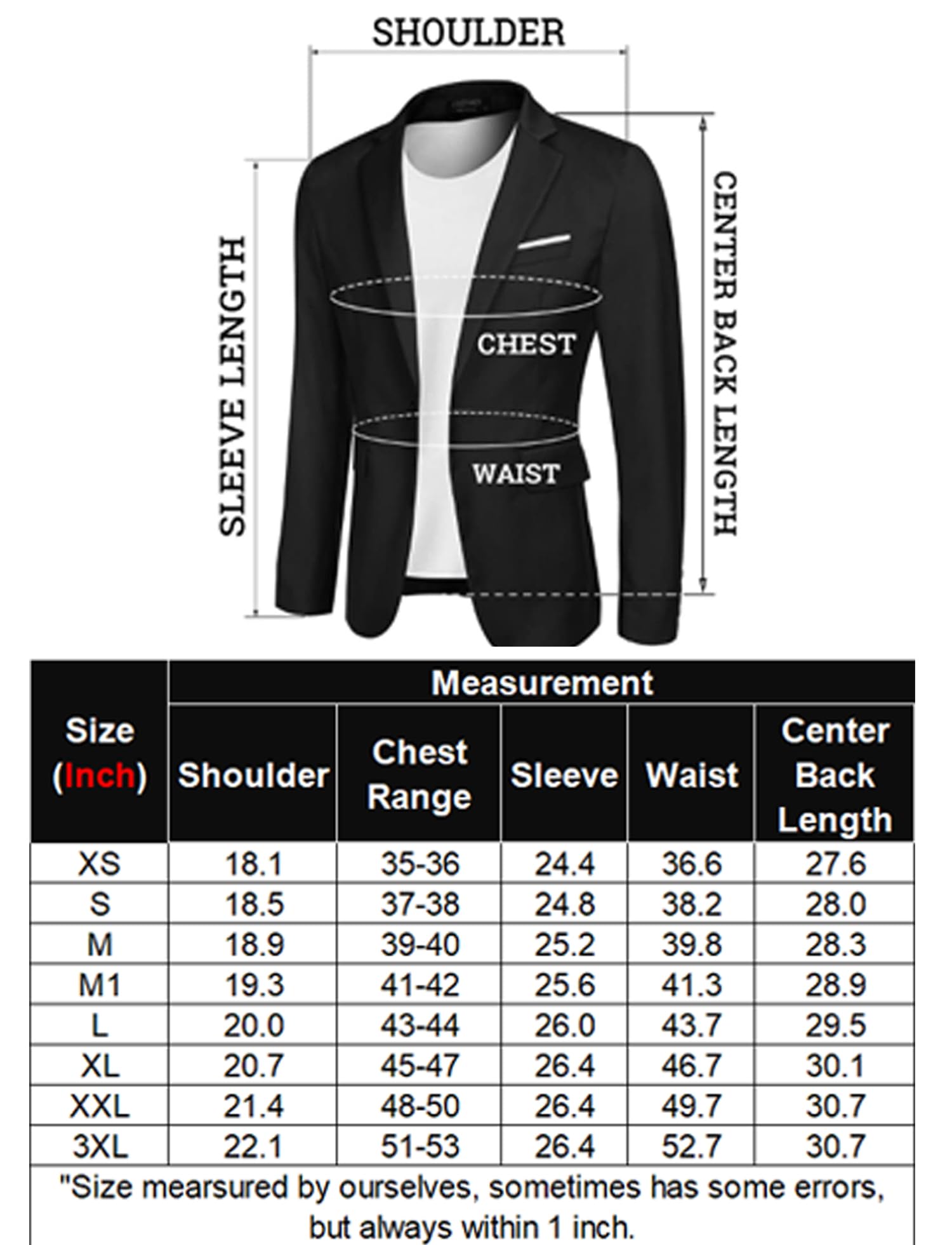 COOFANDY Men's Slim Fit Casual Blazers Lightweight Sport Coats One Button Suit Jackets Black