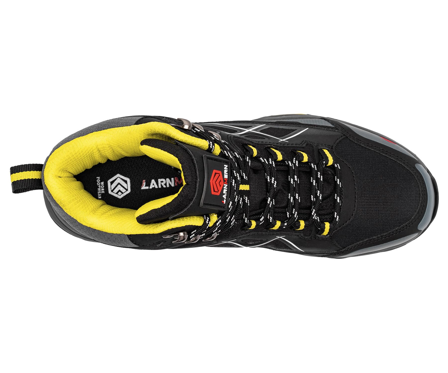LARNMERN Steel Toe Boots,Mens Work Safety Outdoor Protection Footwear Industrial and Construction Boots Black Size: 10.5