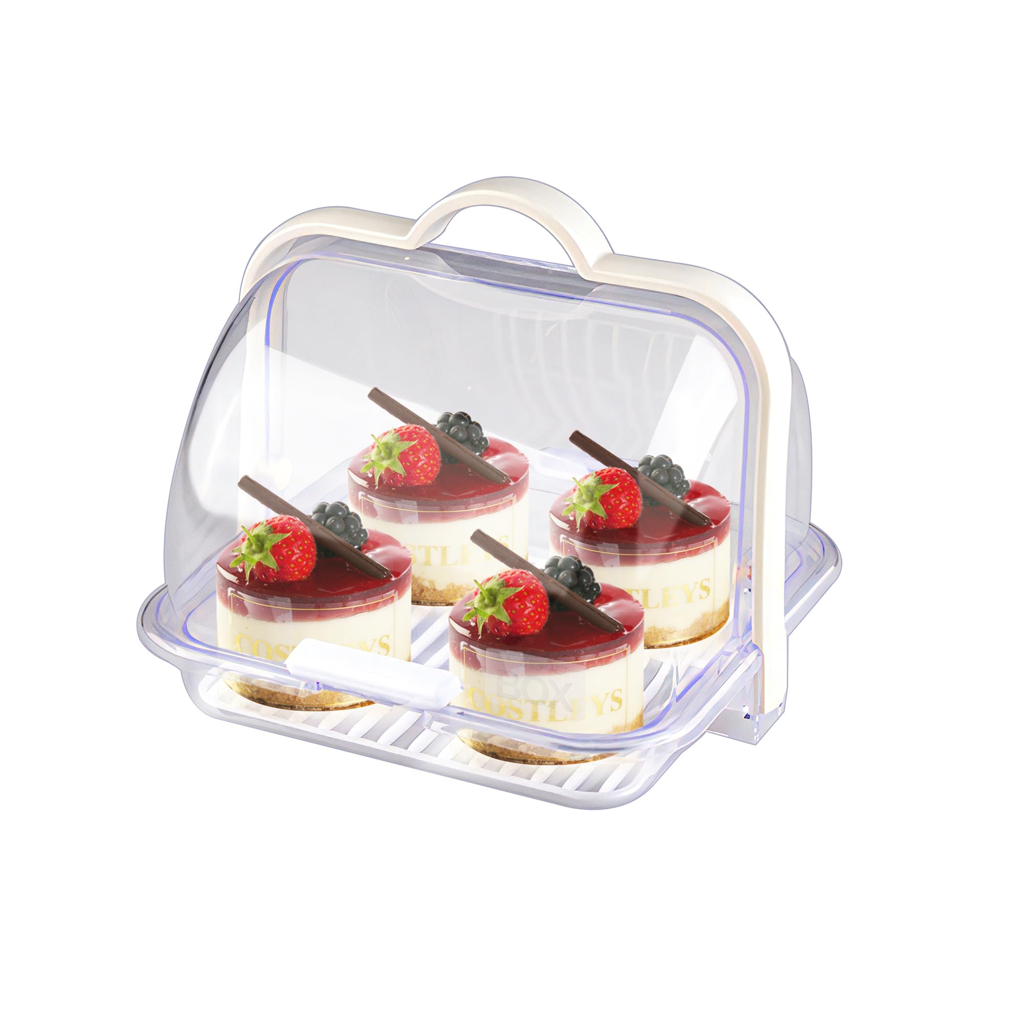 MineDecor 3-in-1 Acrylic Cake Carrier with Stand and Lids 2 Layer Cake Plate with Dome Cover Clear Cake Holder for Cupcakes Chips Fruits Vegetable Salads Bowl
