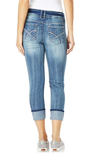 WallFlower Women's Luscious Curvy 23.5'' Crop Mid-Rise Insta Stretch Juniors (Standard and Plus), Jenna, 15