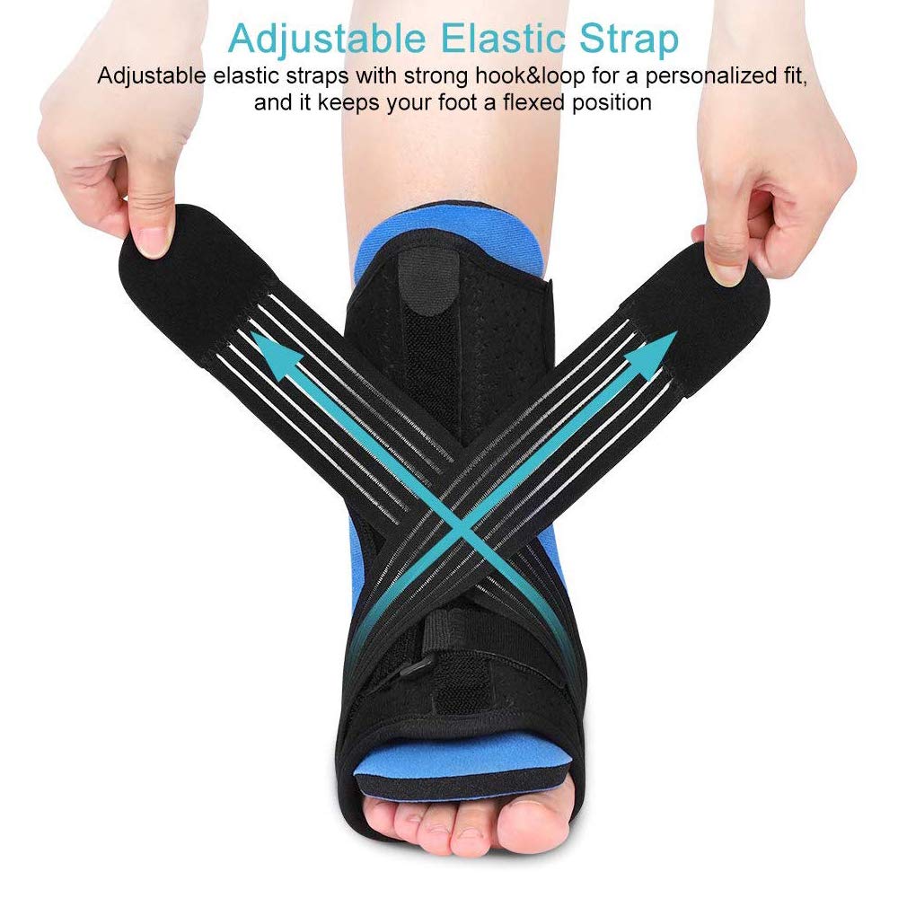 MHKGIOA Plantar Fasciitis Night Splint - Foot Drop Brace Splint with Spiky Massage Ball for Ankle Sprain,Achilles Tendinitis & Pain Relief