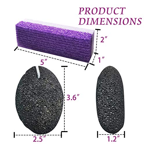 TOUGS Pumice Stone for Feet, Hard Skin Callus Remover and Scrubber, Callus Remover Foot Scrubber Home Pedicure Exfoliation, 4 Pack