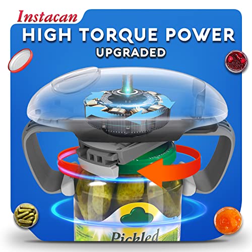 Higher Torque and One Touch Electric Jar Opener Easy Remove Almost Size Lid with Auto-Off, Powerful Bottle Opener for Arthritic Hands, Automatic Jar Opener for Weak Hands and Seniors with Arthritis