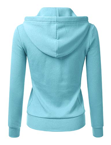 NINEXIS Lightweight Thin Zip-Up Hoodie Jacket for Women with Plus Size Aquablue XL