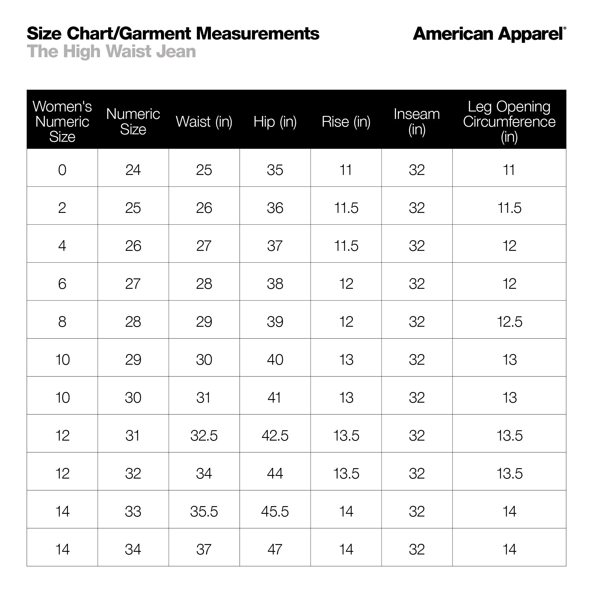 American Apparel Women's High-Waist Jean, Light Wash, 31W/32