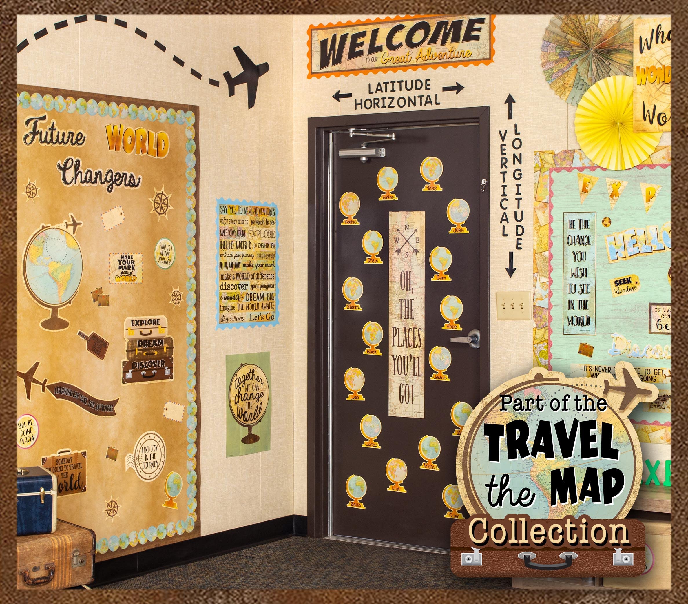 Travel The Map Hanging Paper Fans (TCR77034)