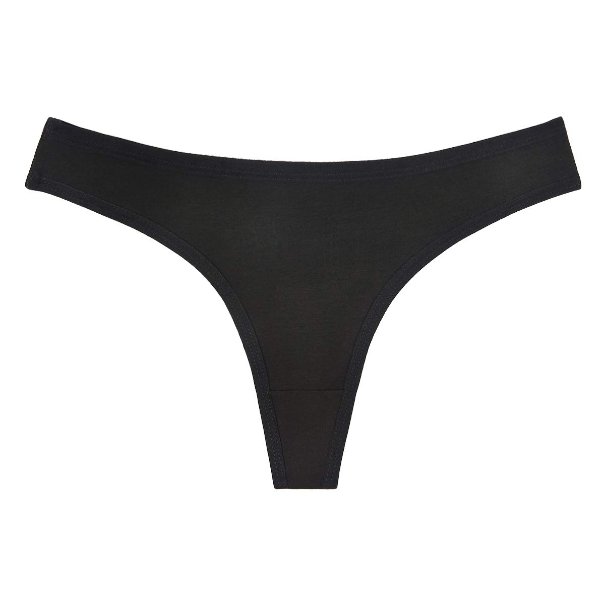 Sunm Boutique 6 Pack Women's Cotton Thongs Breathable Bikini Panties Underwear Black Medium