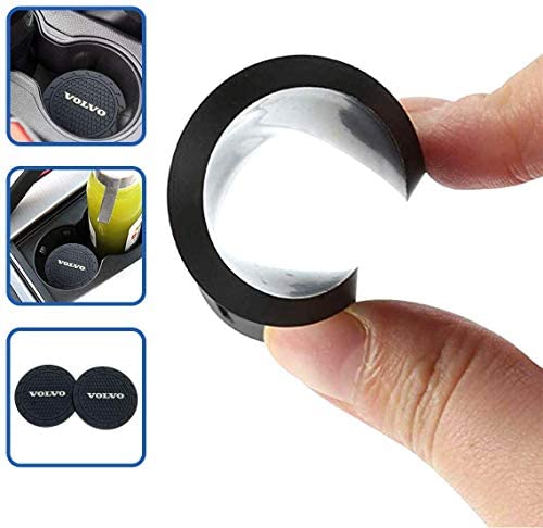 JDclubs 2.75 Inch Diameter Oval Tough Car Logo Vehicle Travel Auto Cup Holder Insert Coaster Can 2 Pcs Pack (fit Volvo)