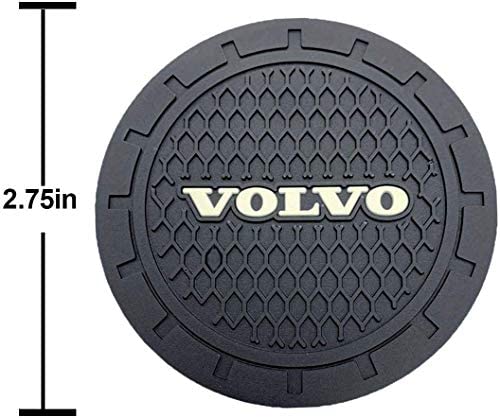 JDclubs 2.75 Inch Diameter Oval Tough Car Logo Vehicle Travel Auto Cup Holder Insert Coaster Can 2 Pcs Pack (fit Volvo)