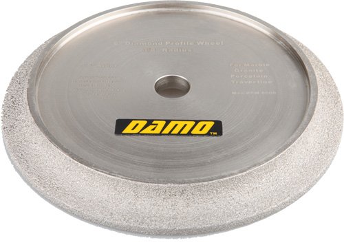 DAMO 6 inch Vacuum Brazed Diamond Profile Wheel for Tile Saw, 3/8" Demi Bullnose, Half Bullnose, for Granite, Concrete and Marble Countertop