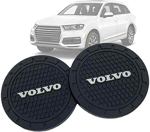 JDclubs 2.75 Inch Diameter Oval Tough Car Logo Vehicle Travel Auto Cup Holder Insert Coaster Can 2 Pcs Pack (fit Volvo)