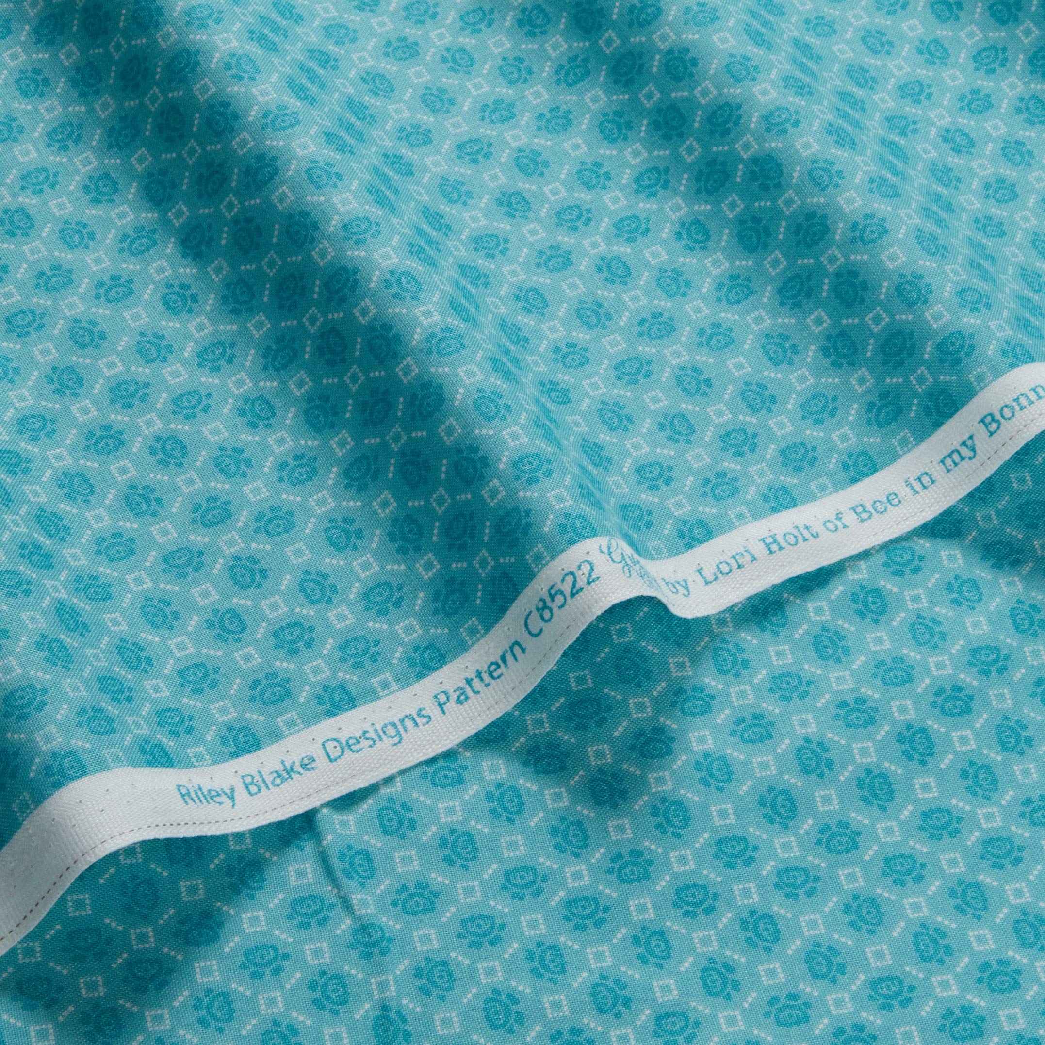 Riley Blake Granny Chic Needlepoint Blue, Fabric by the Yard