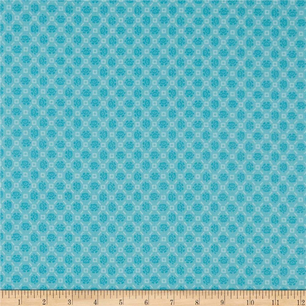 Riley Blake Granny Chic Needlepoint Blue, Fabric by the Yard