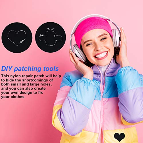 Boao Repair Patches for Jackets Down Nylon Repair Tape Self Adhesive Waterproof Set with 8 Sizes Heat Resistant Patch for Jacket Outerwear Air Mattress Inflatables Tents