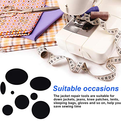 Boao Repair Patches for Jackets Down Nylon Repair Tape Self Adhesive Waterproof Set with 8 Sizes Heat Resistant Patch for Jacket Outerwear Air Mattress Inflatables Tents
