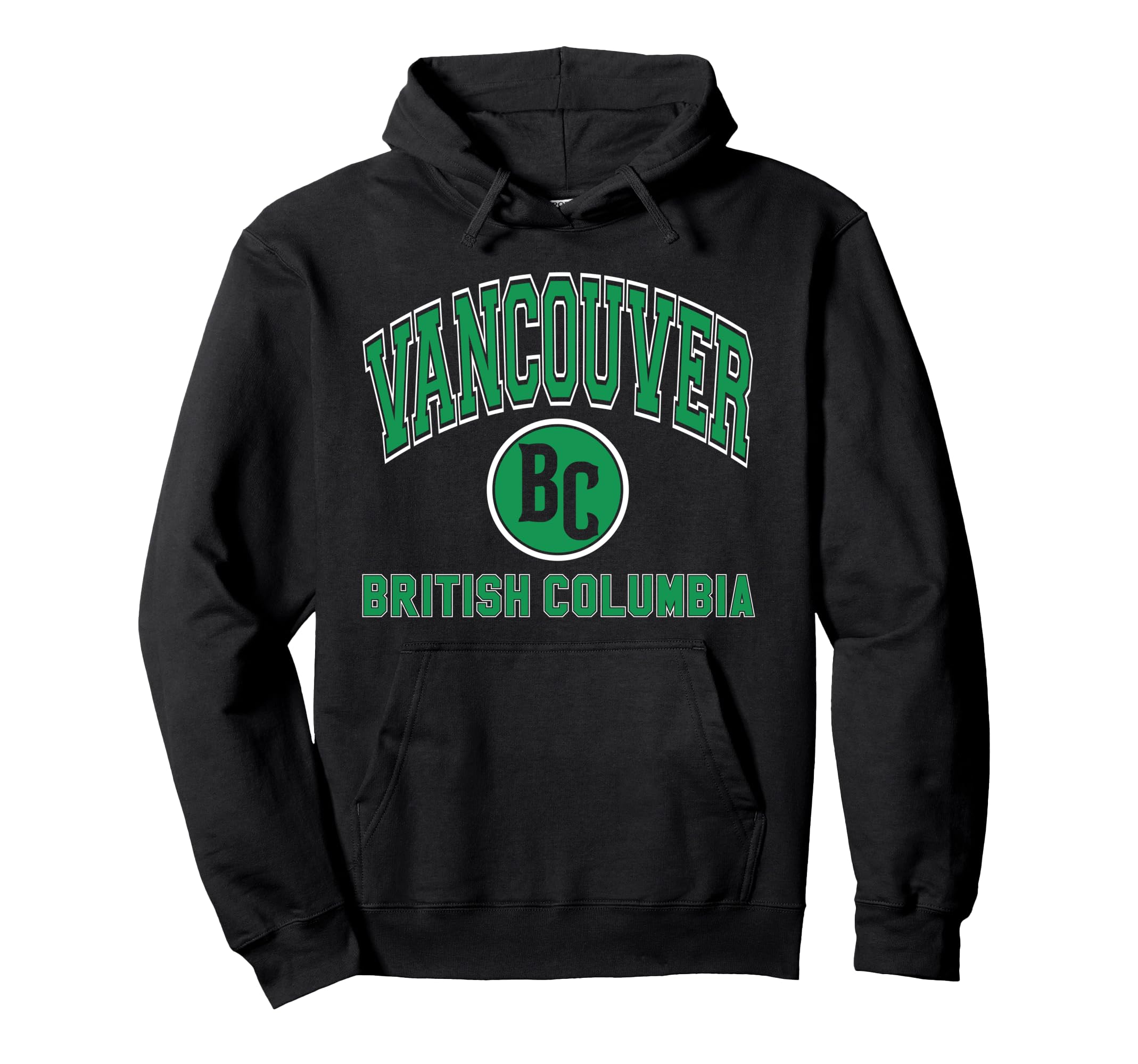Vancouver BC Circle Green Print Pullover Hoodie