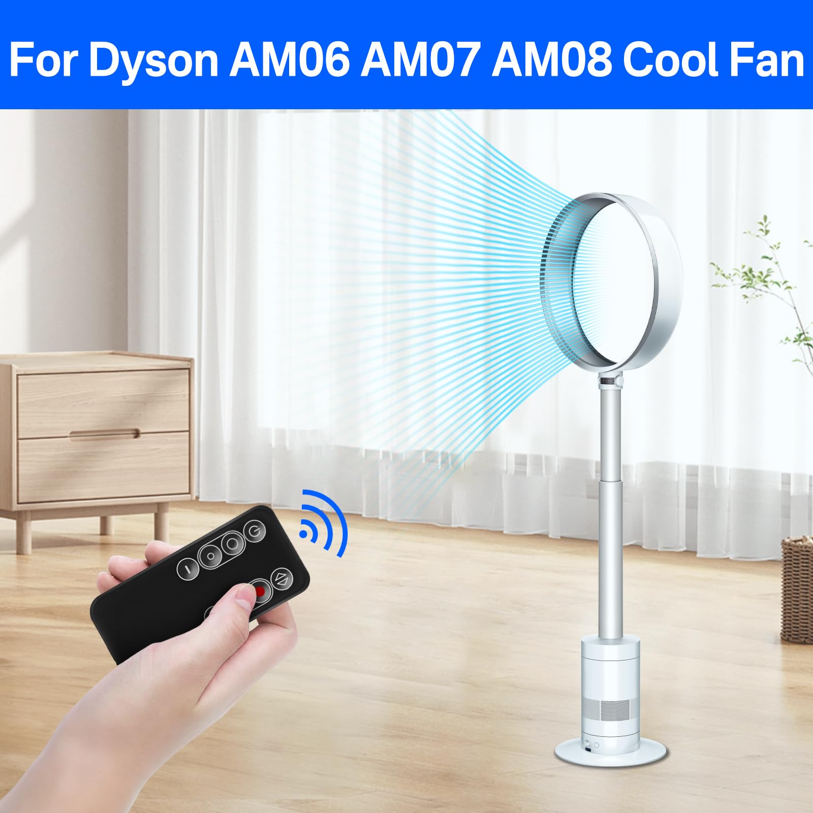 Replacement Remote For Dyson AM08 AM07 AM06 AM05 AM04 Fan Remote Control Part Number 965824-01 965824-02 965824-03 With Battery