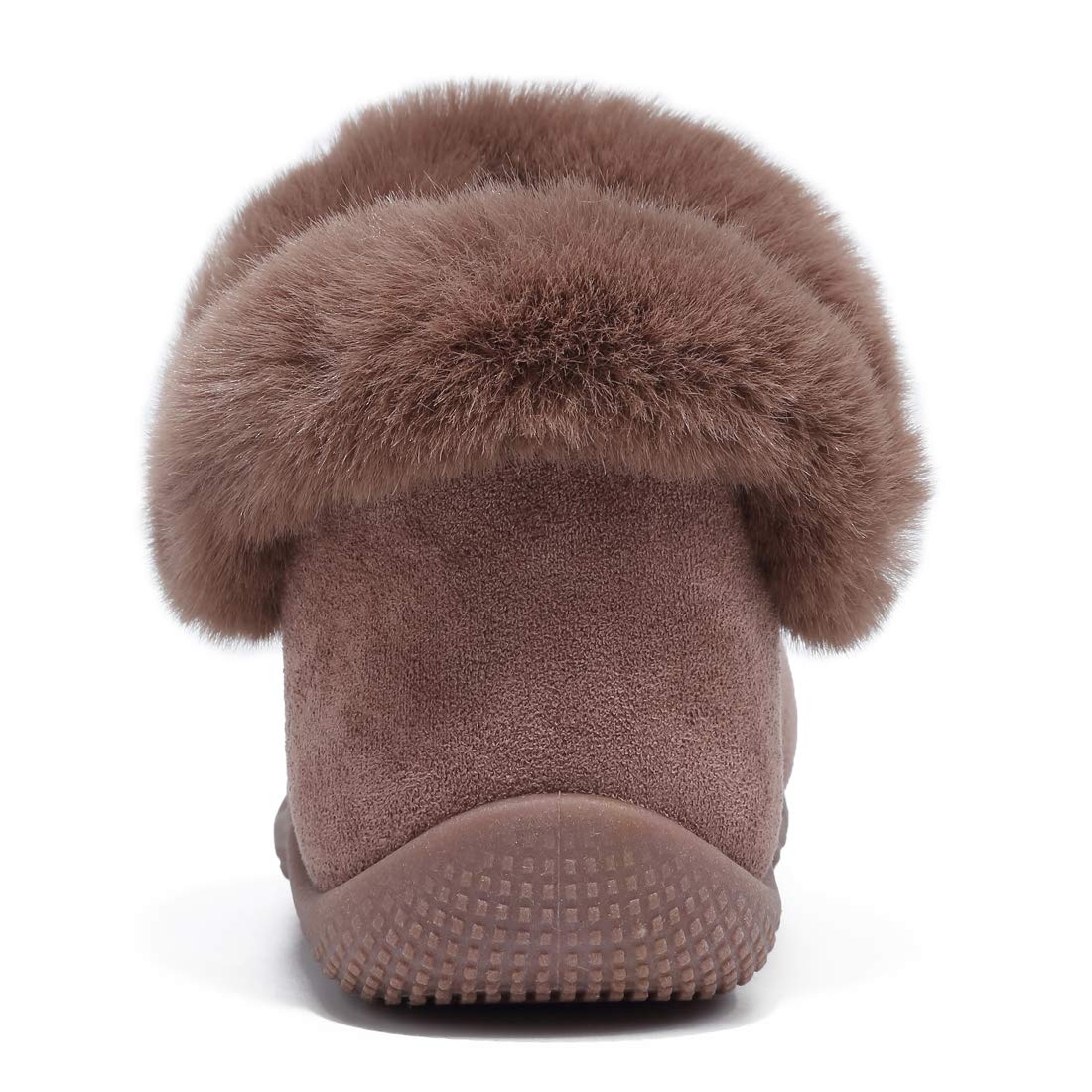 KEESKY Toddler Girl Winter Boots Size 3.5 Fur Lined Warm Winter Shoes for Baby Girls