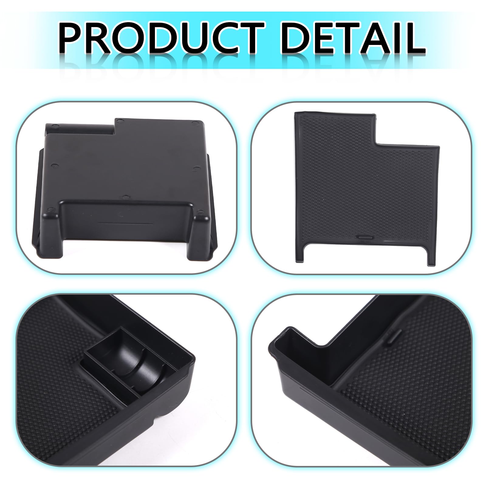 Black Armrest Storage Box Center Console Organizers Phone Tray with Mat and Logo Fit for Volvo S60 S60L V60 XC60 2009-2017