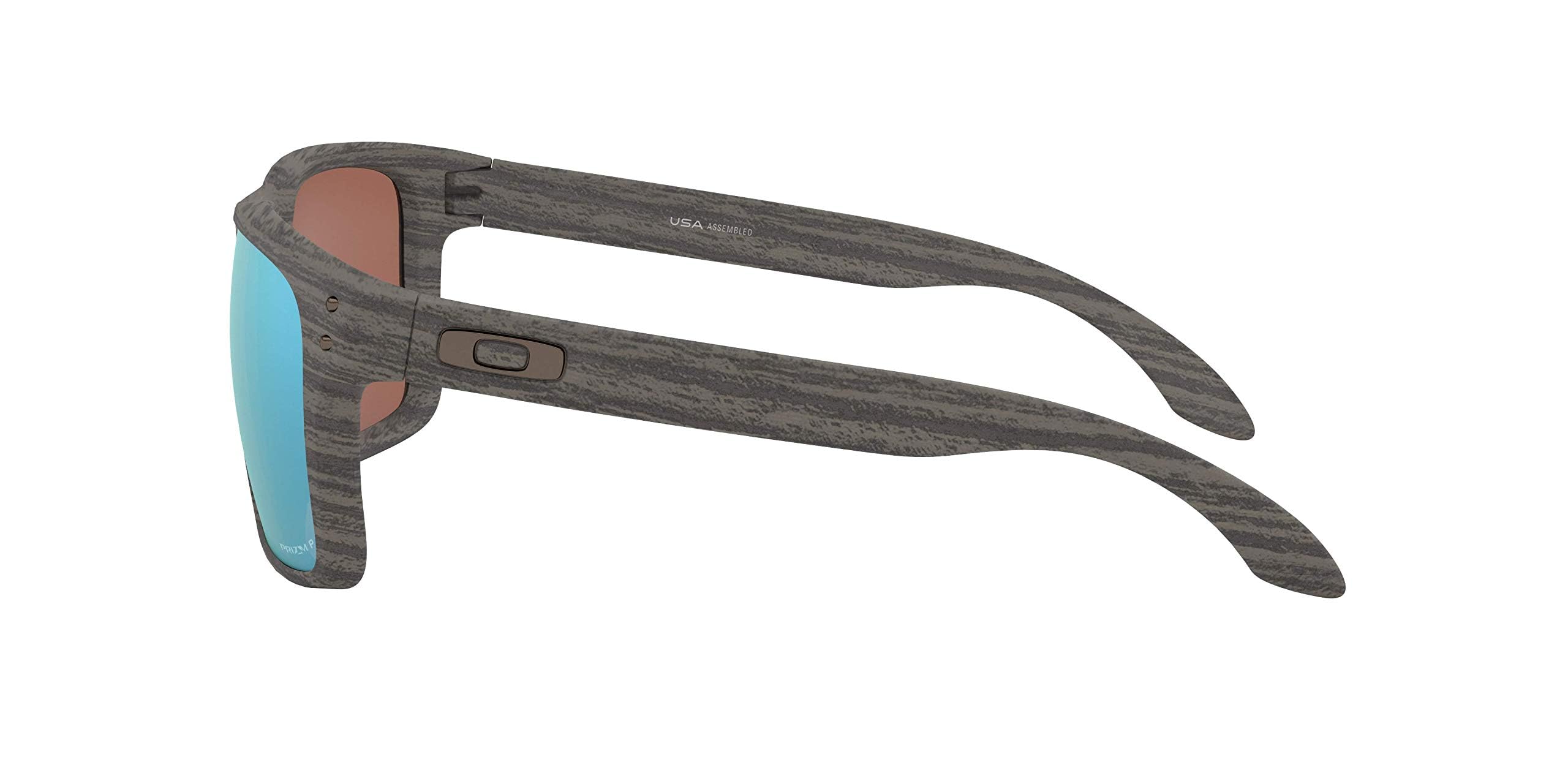 Oakley Men's OO9417 Holbrook XL Square Sunglasses, Woodgrain/Prizm Deep Water Polarized, 59 mm