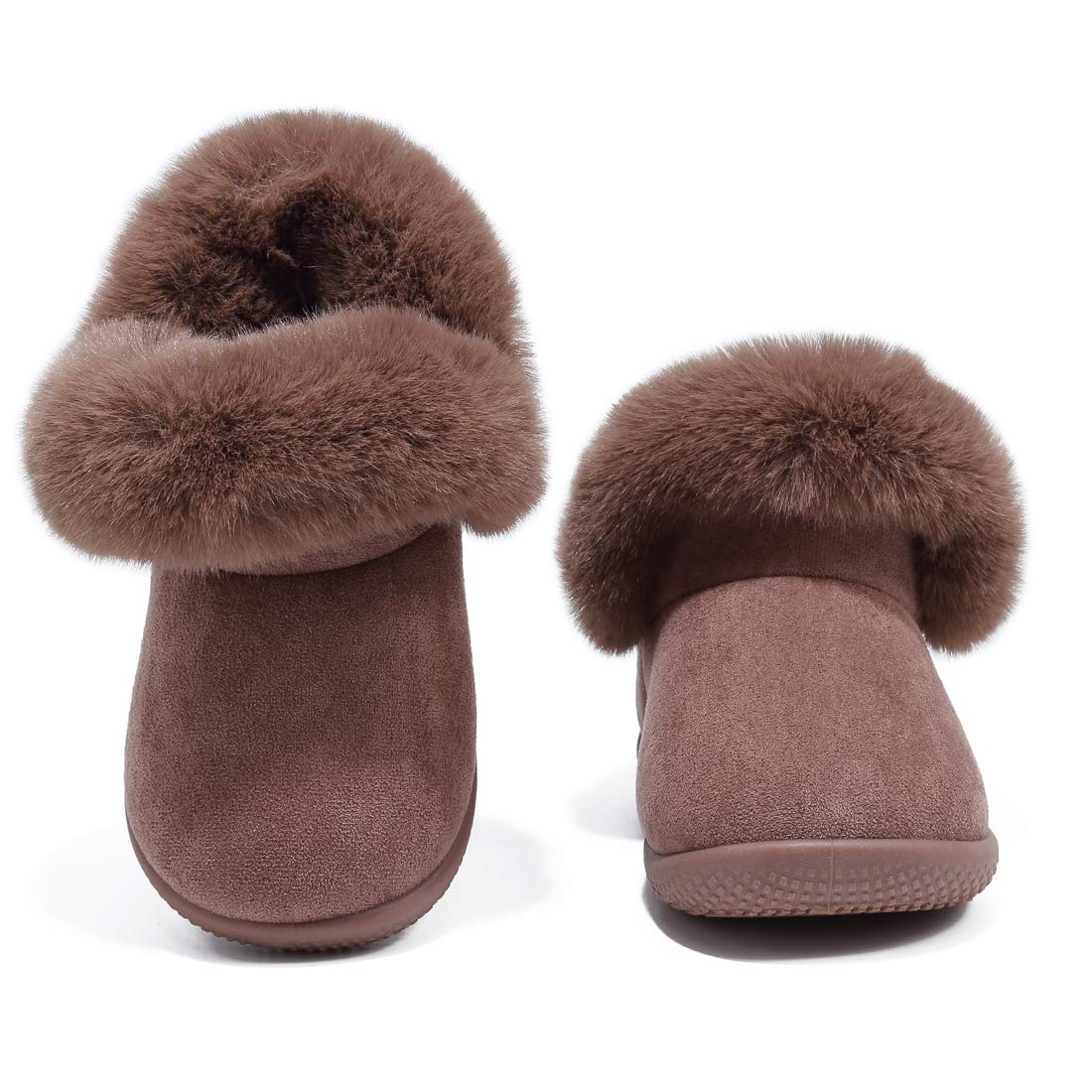 KEESKY Toddler Girl Winter Boots Size 3.5 Fur Lined Warm Winter Shoes for Baby Girls