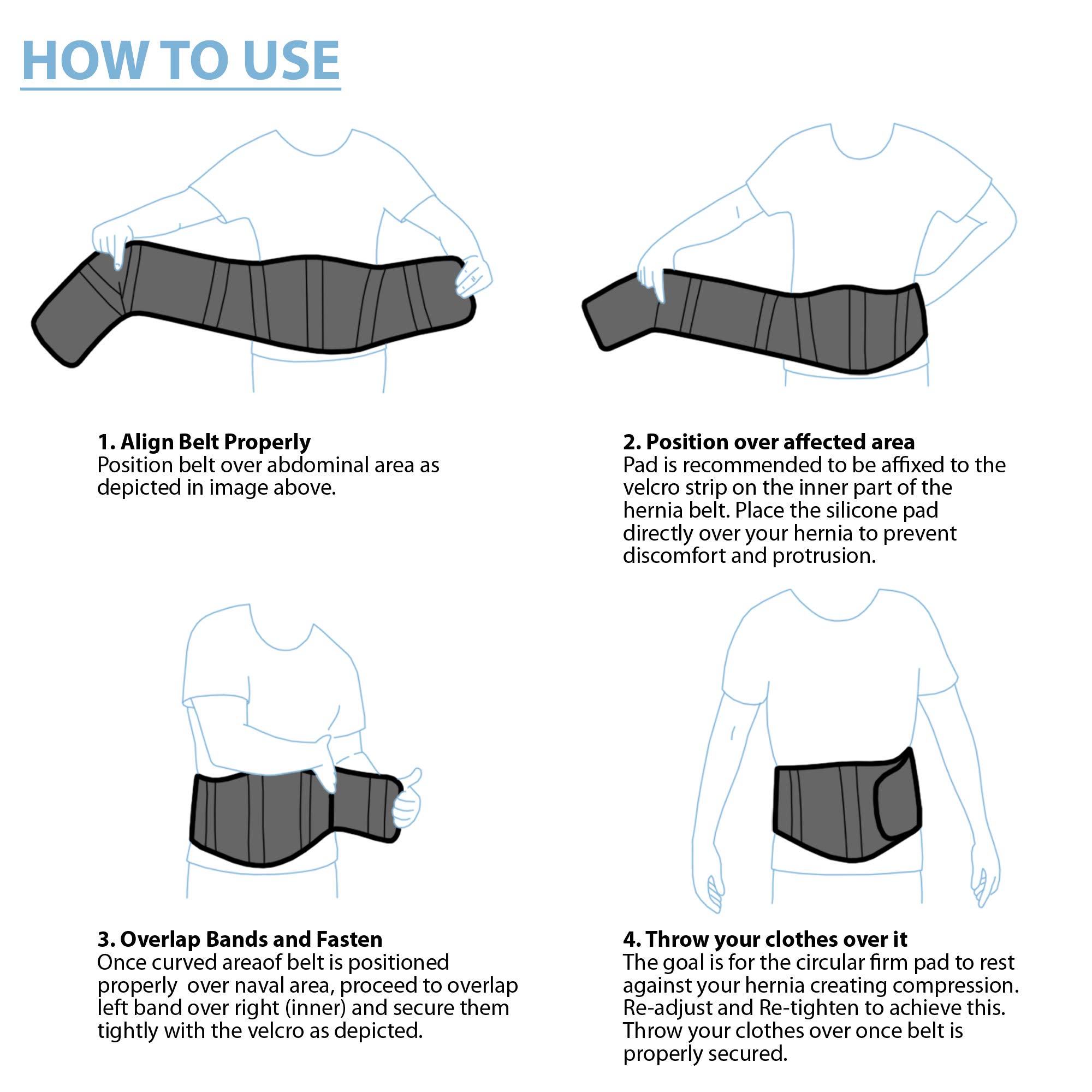 ORTONYX Ergonomic Umbilical Hernia Belt for Women and Men - Abdominal Support Binder with Compression Pad - Navel Ventral Epigastric Incisional and Belly Button Hernias Surgery Brace - OX353-S/M
