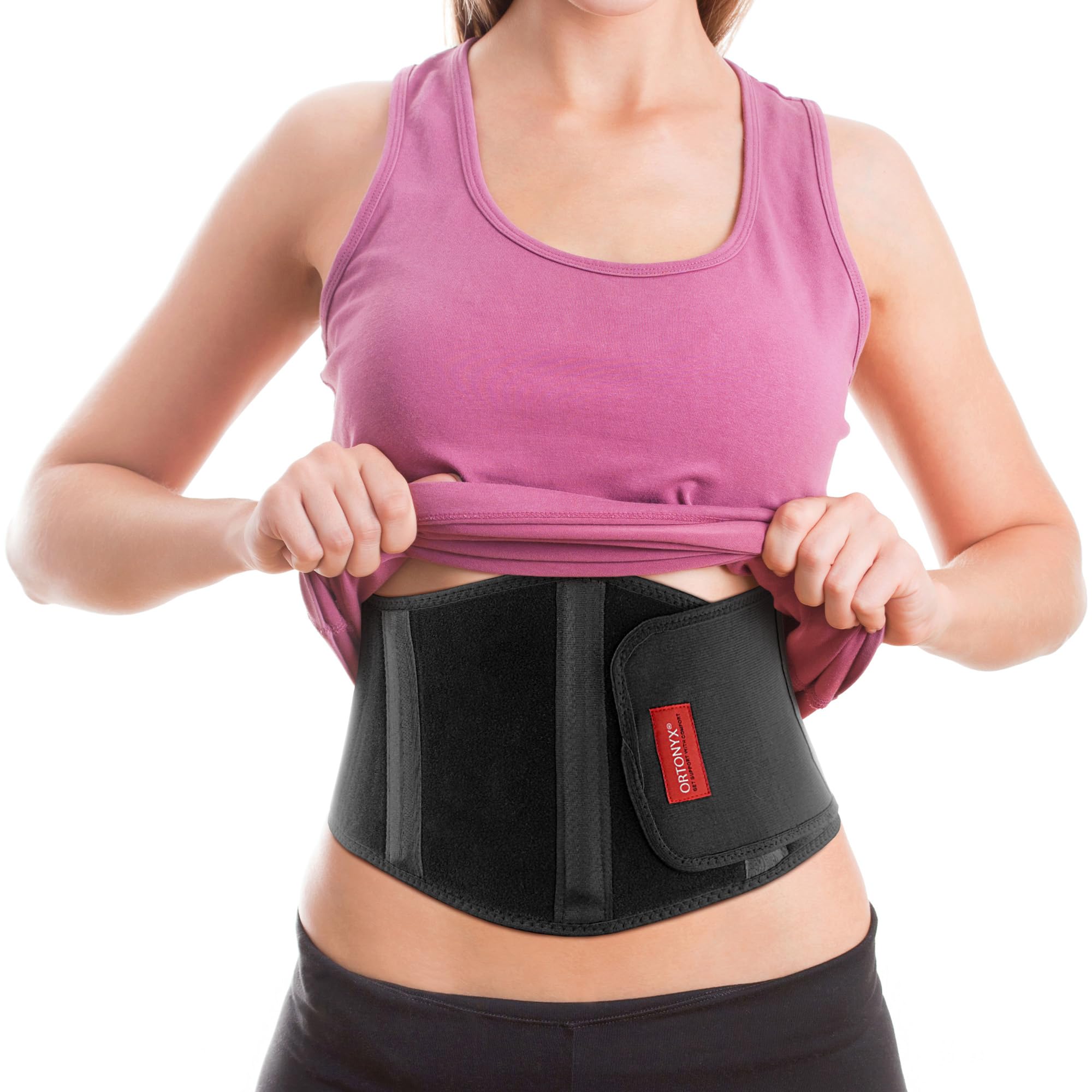 ORTONYX Ergonomic Umbilical Hernia Belt for Women and Men - Abdominal Support Binder with Compression Pad - Navel Ventral Epigastric Incisional and Belly Button Hernias Surgery Brace - OX353-S/M