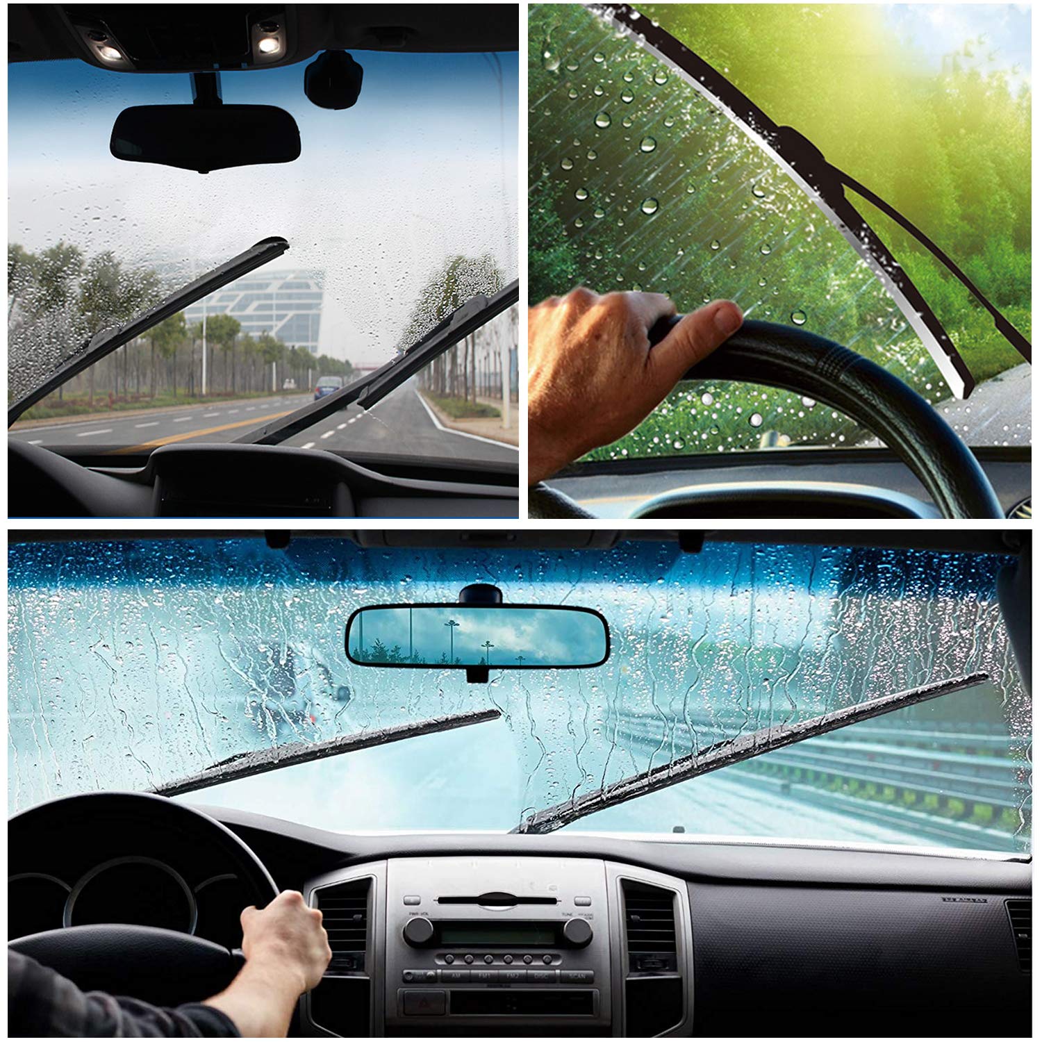 Windshield Wiper Blades Custom Fit for Toyota Tacoma 2016-2024 4Runner 03-09/Jeep Compass 2007-2017/Chevy Camaro 2016-2024 Car Rain Wipers Replacement for Windscreen 22+20 Inch 2 Packs
