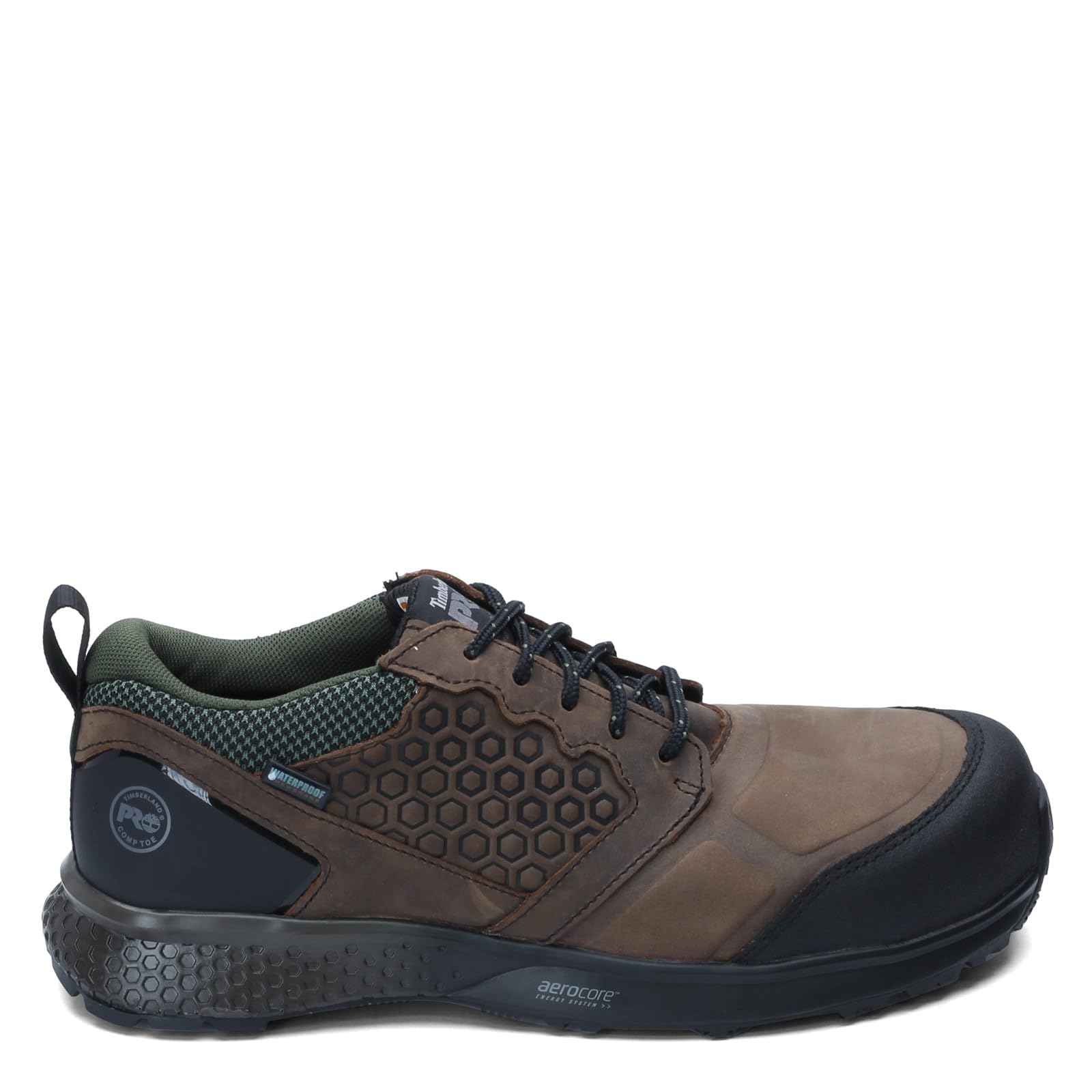 Timberland PRO Men's Reaxion Composite Safety Toe Waterproof Industrial Hiker Work Shoe, Brown/Green, 10