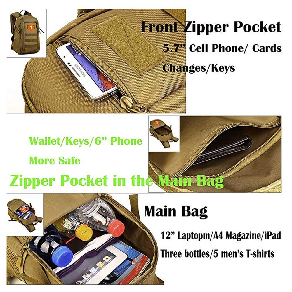 CREATOR Mini 12L Daypack Military MOLLE Tactical Backpack X-Small Rucksack MOLLE Gear Assault Pack for Traveling Camping Bag