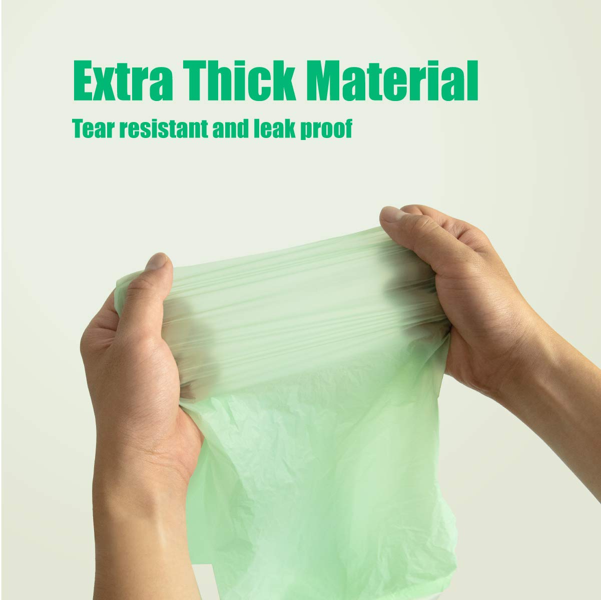 POWERTEC Compostable Bags, 13 Gallon (49.2 Liter), 50 Count, Extra Thick 0.85 Mil Kitchen Scrap Waste Bag, ASTM D6400 US BPI & European OK Compost Home Certified, Biodegradable Yard Waste Trash Bag